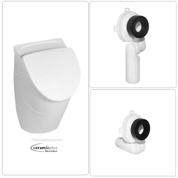 VILLEROY & BOCH O.NOVO Keramik Absaug Urinal mit CeramicPlus Beschich ...