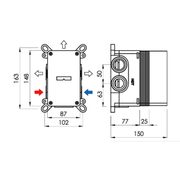 BB LOOP K Unterputz 2-3-Wege-Duschbrausebatterie mit Thermostat, vers ...